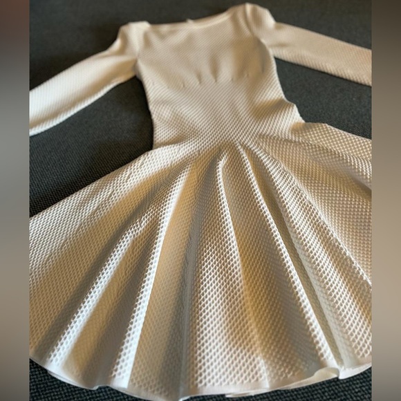 Alaia | Dresses | Alaia Classic White Knit Skater Dress | Poshmark